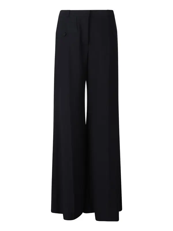 Vivetta Crepe Wide-leg Trousers With Slits - Blue