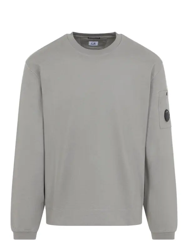 C.P. COMPANY Twisted Long Sleeve Lens T-shirt - Grey