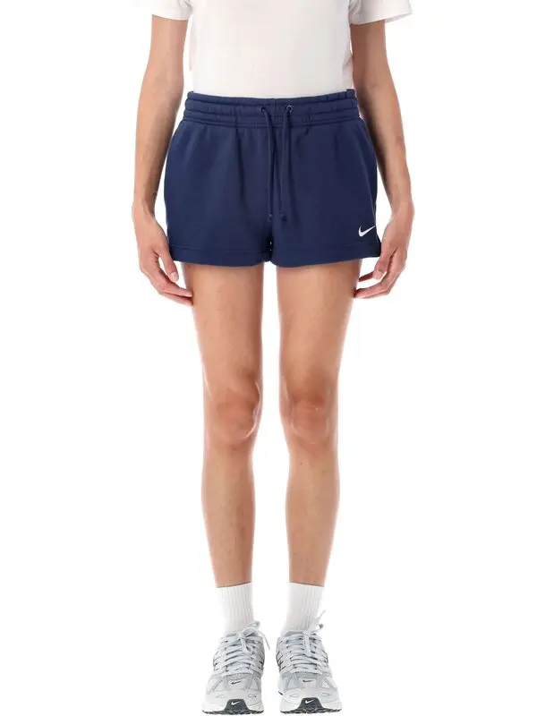 Nike Mid-rise Comfortable Fleece Shorts - Blue