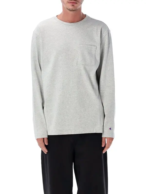 Champion Long Sleeve Crew Neck Pocket T-shirt - Grigio