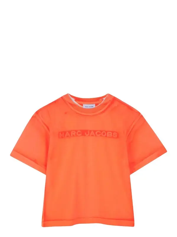 Marc Jacobs Mini Embroidered Logo Tee Short Sleeves - Orange