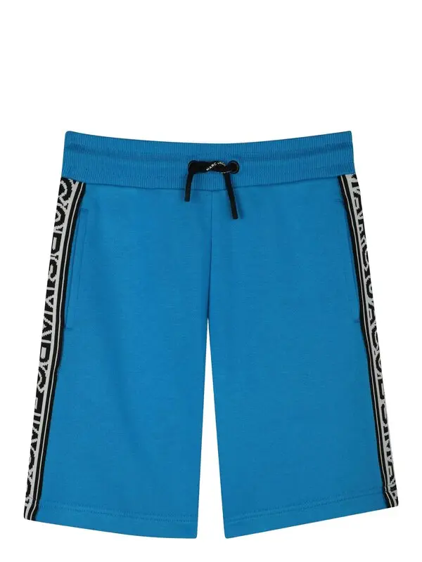 Marc Jacobs Drawstring Waistband Shorts With Logo Tape - Blue