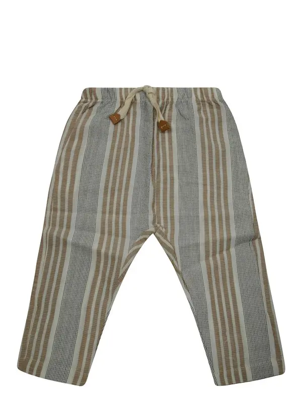 1+IN THE FAMILY Mini Striped Trousers With Drawstring - Blu