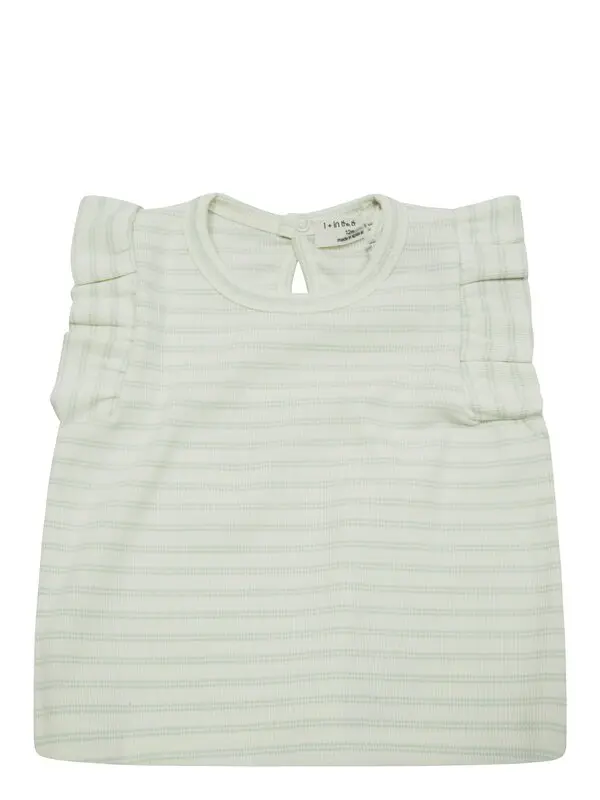 1+IN THE FAMILY Ruffled Striped Tank Top - Verde