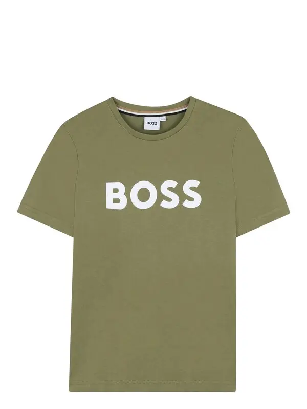 Hugo Boss Mini Frontal Printed Logo Short Sleeve T-shirt - Green
