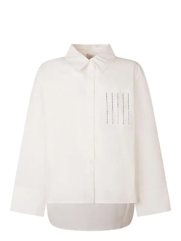 Twin-set Embellished Pocket Shirt - Off White