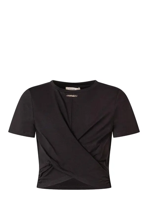 Twin-set Draped Front T-shirt - Nero
