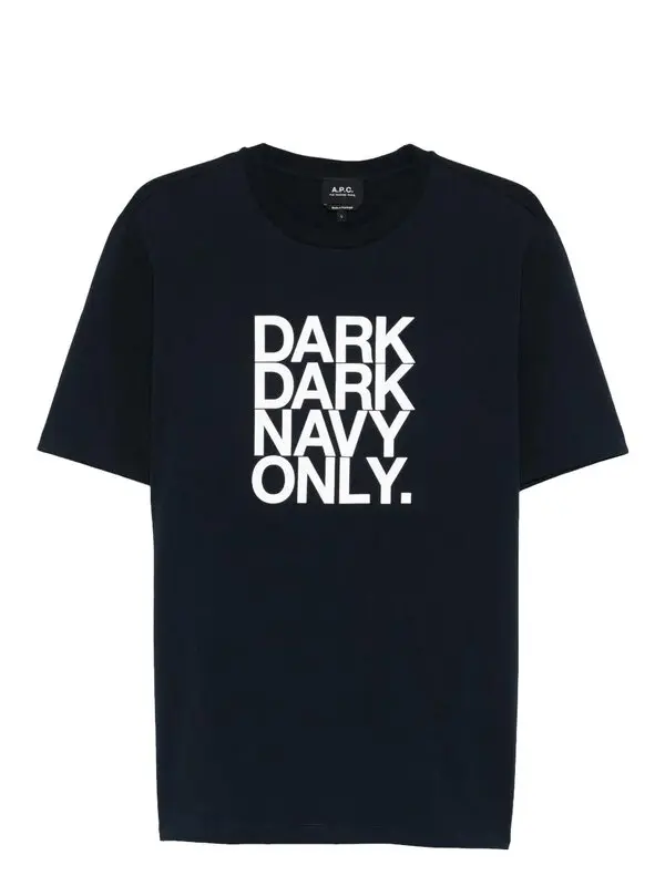 A.p.c. Crew Neck T-shirt With Front Print - Blu