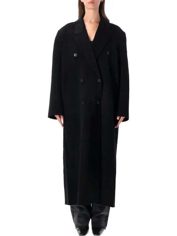THE FRANKIE SHOP Double-breasted Wool Coat - Nero