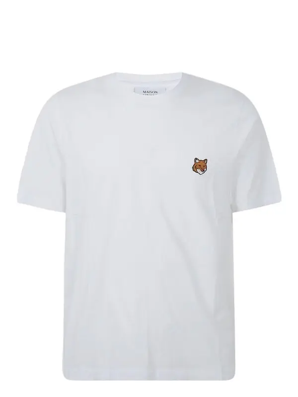 Maison Kitsuné Fox Head Regular Fit Cotton T-shirt - White