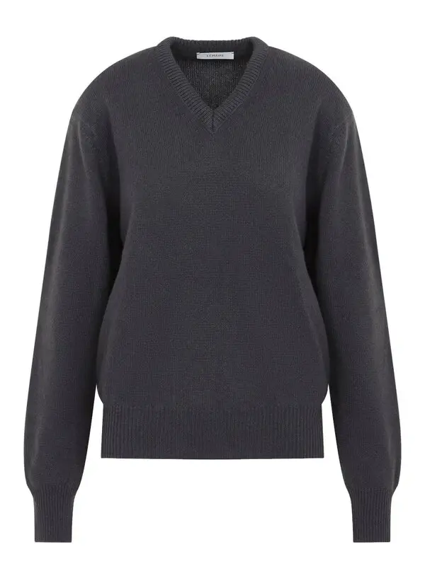 LEMAIRE Cashmere V-neck Sweater - Grey