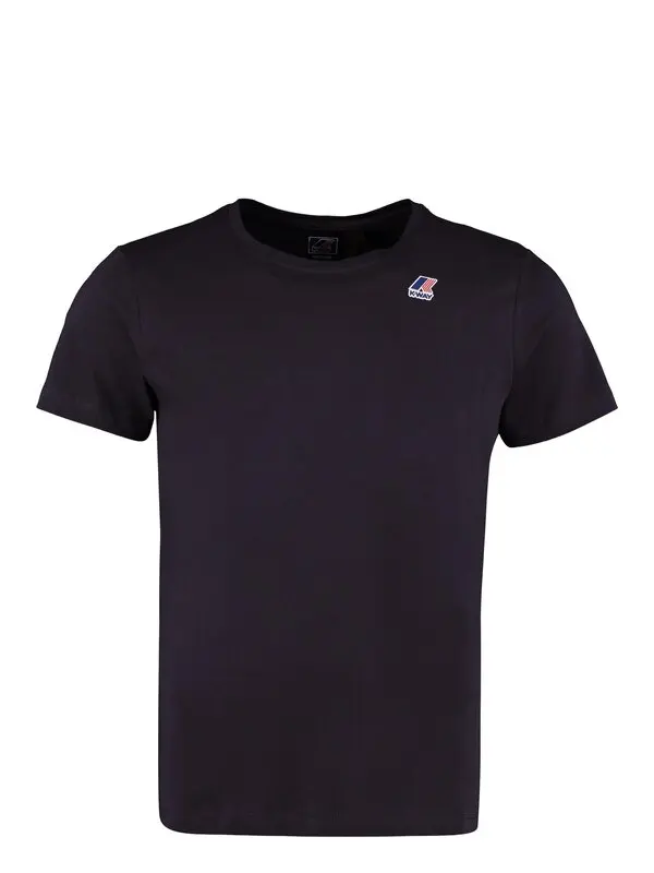 K-WAY Logo Print Cotton T-shirt - Blue