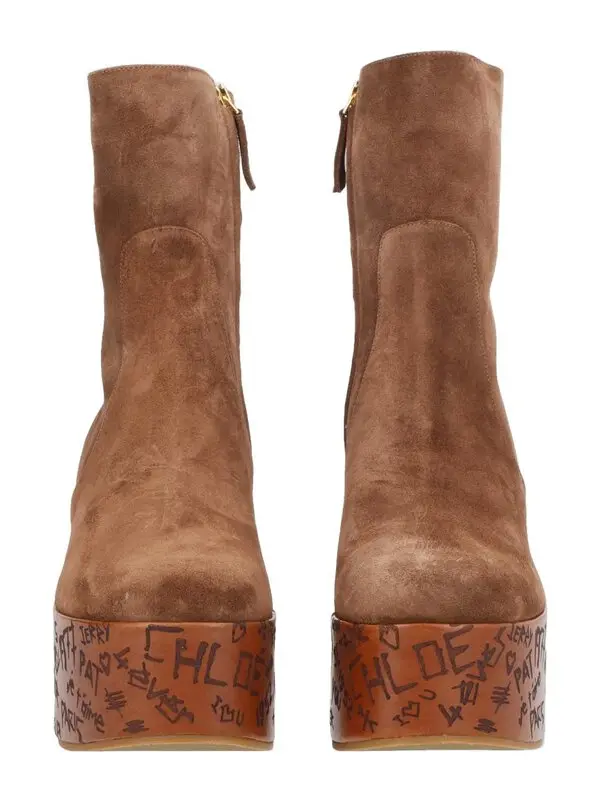 Chloé Leather Boots - Brown