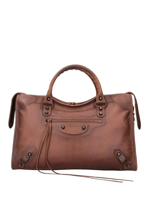 Balenciaga Small Leather Tote Bag - Brown
