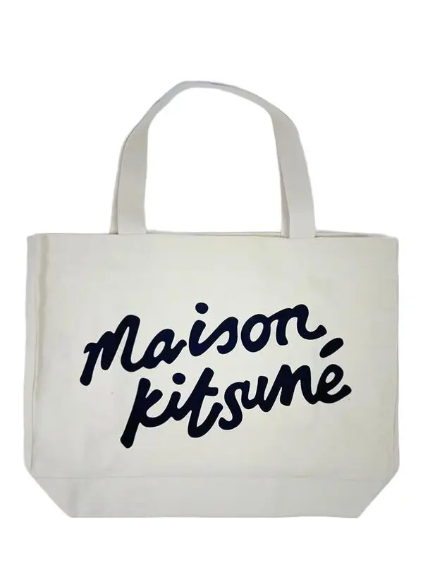 Maison Kitsuné Handwriting Mini Tote Handbag - Ecru