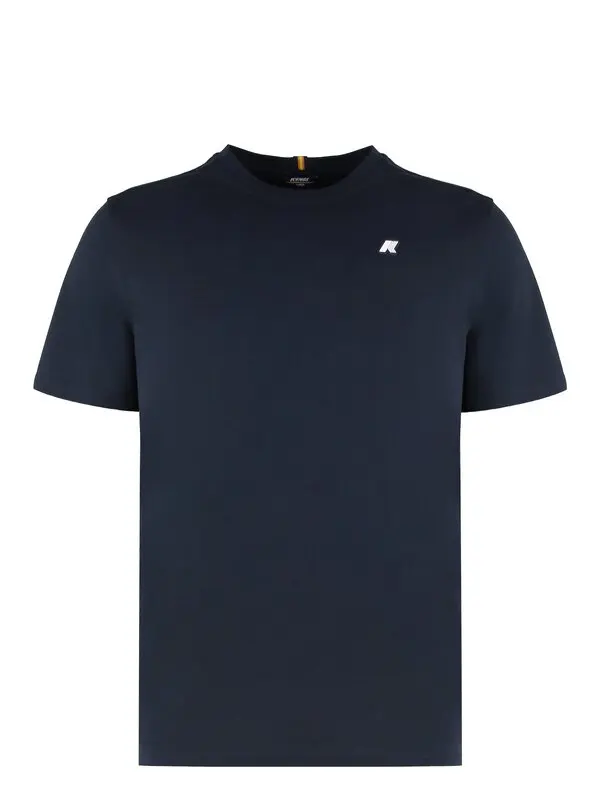 K-WAY Slim Fit Crew-neck Cotton T-shirt - Blue