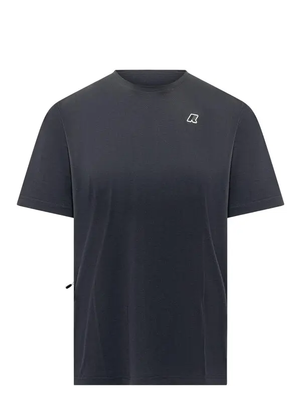 K-WAY Mini T-shirt With Logo Cut - Blue Depth