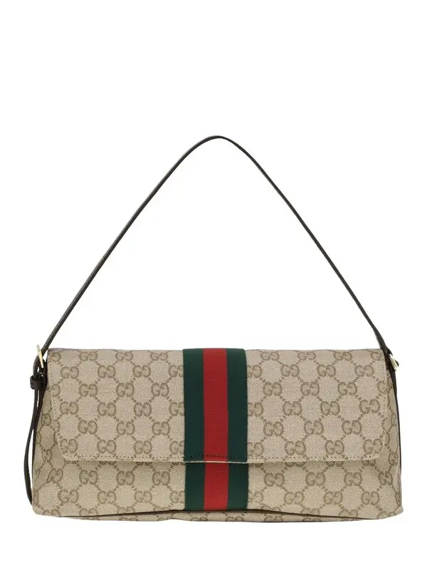 Gucci Gg Coated Canvas Shoulder Bag - Beige