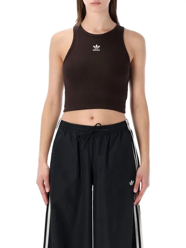ADIDAS ORIGINALS Essential Ribbed Tank Top Slim Fit - Aurora Coffe