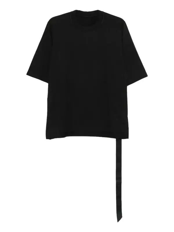 Rick Owens Midweight 100% Cotton Ribbed Crewneck T-shirt - Nero