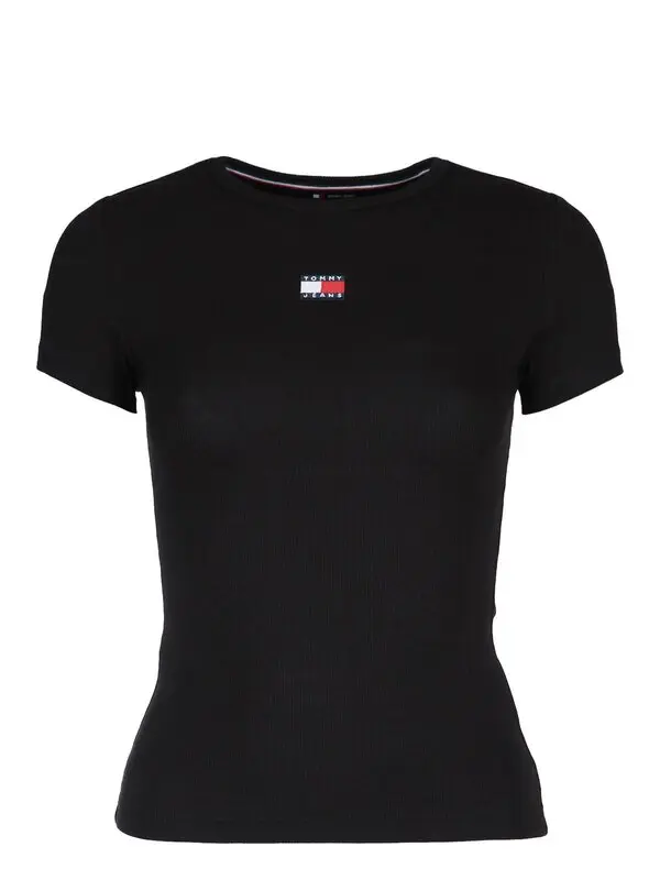 Tommy Hilfiger Slim Badge Rib T-shirt - Black
