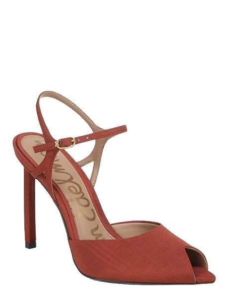 Sam Edelman Tinslie Peep Toe Stiletto Sandals - Ginger Copper