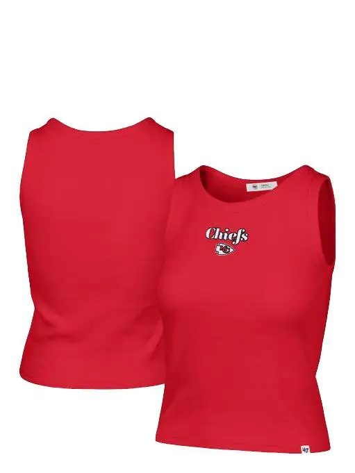 '47 Kansas City Chiefs Cropped Straight Cut Ribbed Baby Tank Top - Red