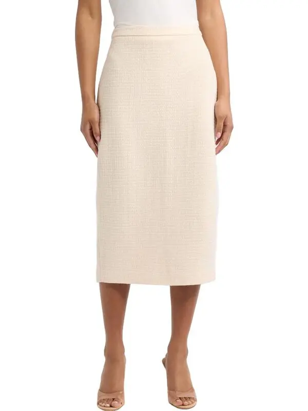 House Of Cb Lena Midi Skirt - Cream