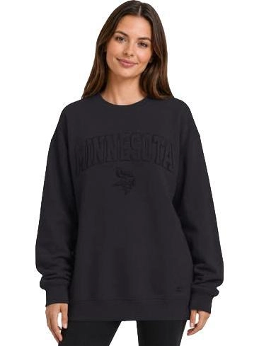STARTER Minnesota Vikings Oversized Fleece Sweatshirt - Black