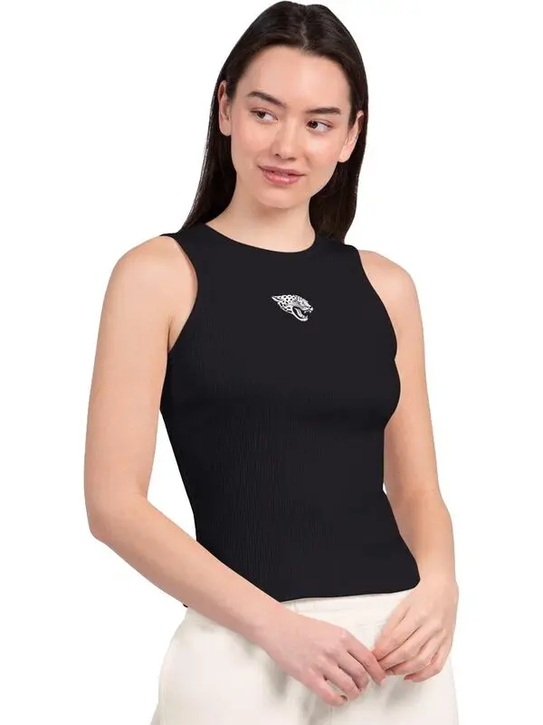 STARTER Jacksonville Jaguars Athleisure Cropped Tank Top - Black