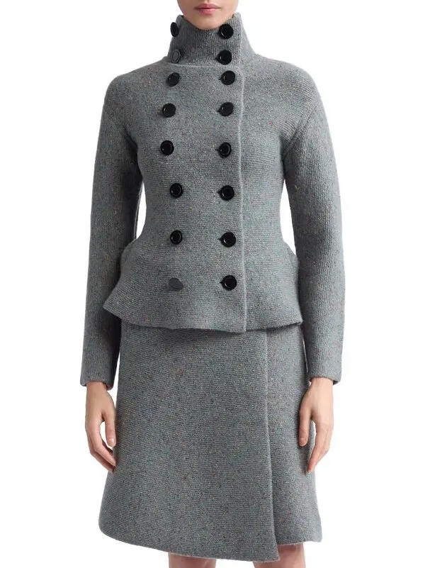 Proenza Schouler Capucine Donegal Wool Sweater Jacket - Blue Multi