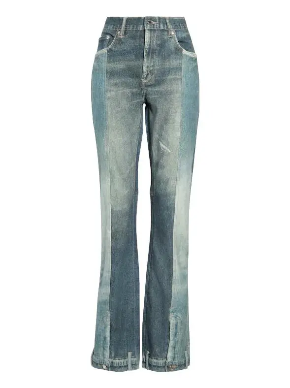 PURPLE BRAND Upside Down Flare Jeans - Blue Multi