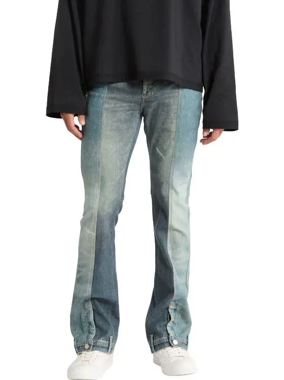PURPLE BRAND Upside Down Flare Jeans - Blue Multi