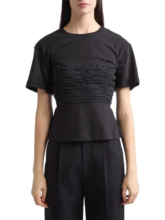 Ulla Johnson Mila Mixed Media Top - Noir