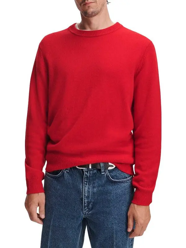 Rag & Bone Vernon Cashmere Crewneck Sweater - Red