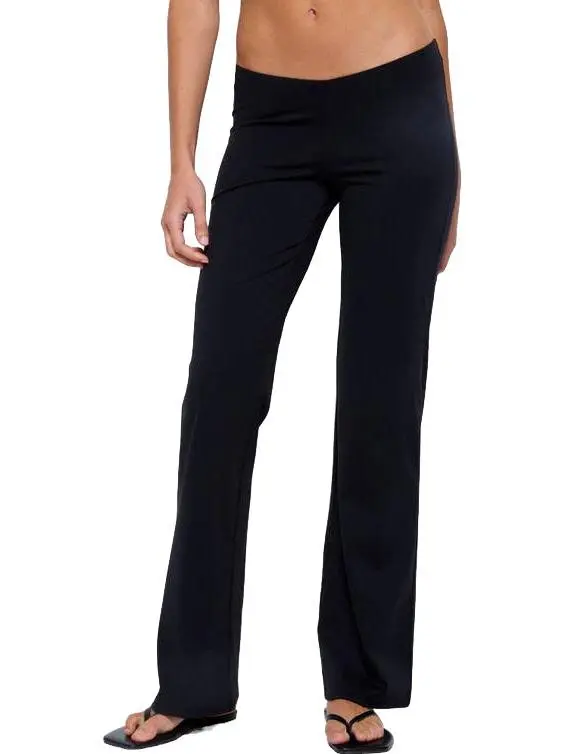 EDIKTED Anika Scooped Straight Leg Pants - Black