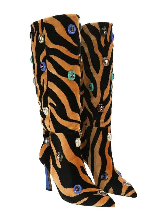 Kurt Geiger Annabel Loulou Knee High Boot - Orange