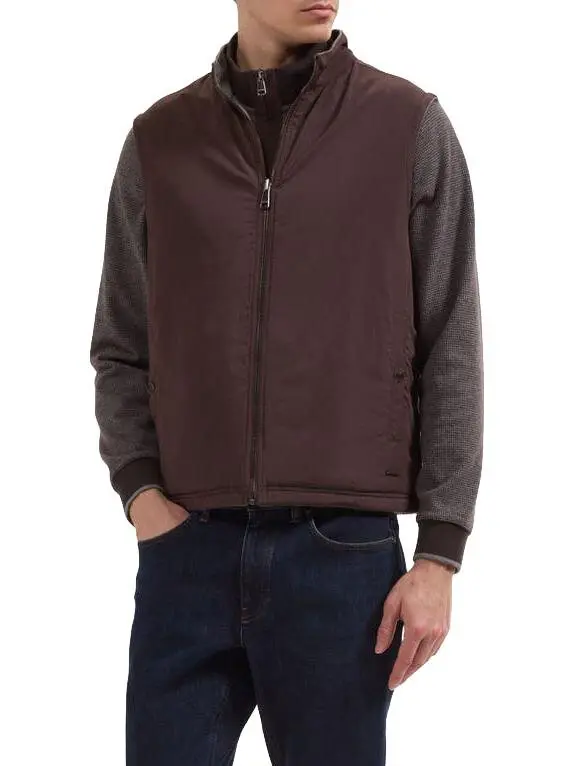 Bugatchi Reversible Knit Vest - Chocolate