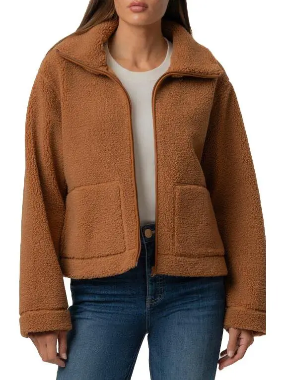 Kut From The Kloth Dena Faux Shearling Zip Jacket - Camel