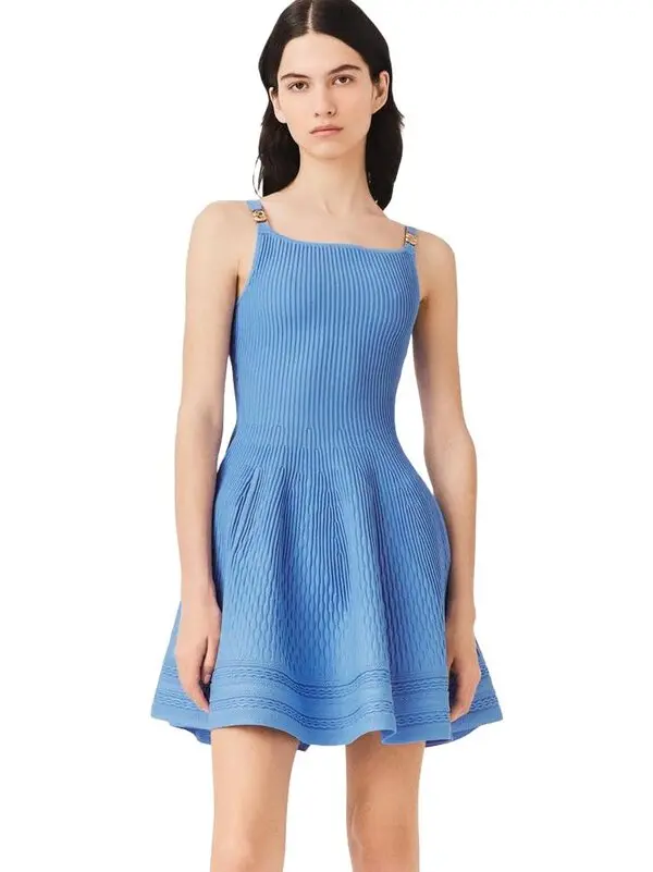 Maje Short Knit Dress - Blue