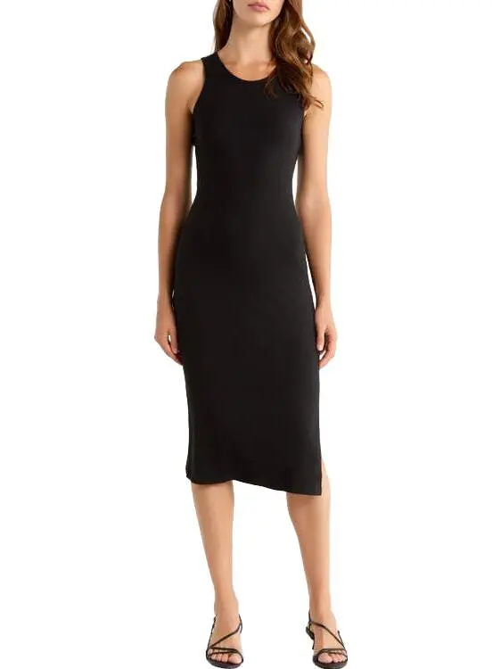SUGARLIPS Kofo Rib Tank Maxi Dress - Black