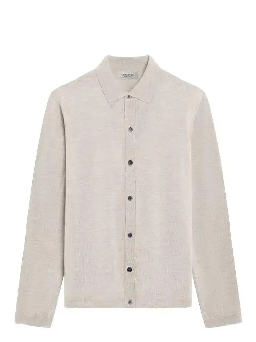 Bugatchi Alistair Merino Wool Cardigan - Chalk