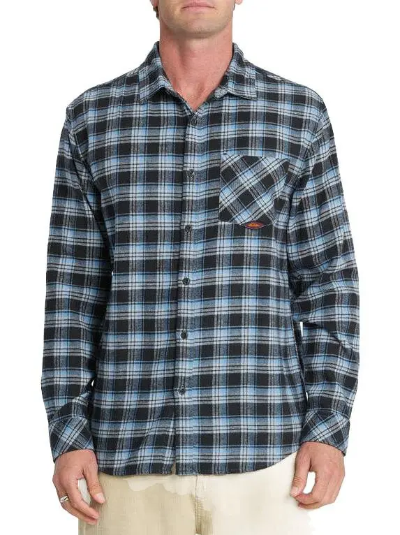 Quiksilver Saltwater Plaid Flannel Button-up Shirt - Total Eclipse
