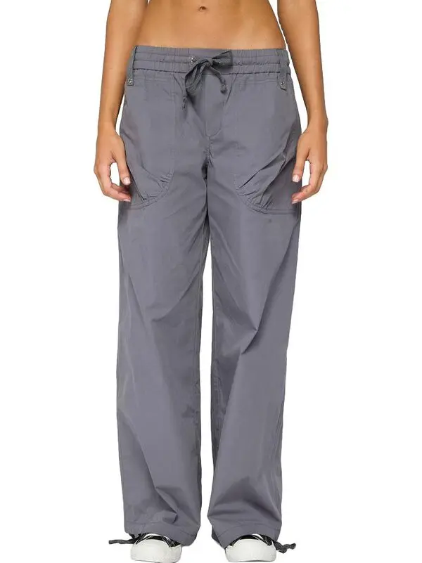 EDIKTED Kathleen Oversized Cotton Cargo Pants - Gray
