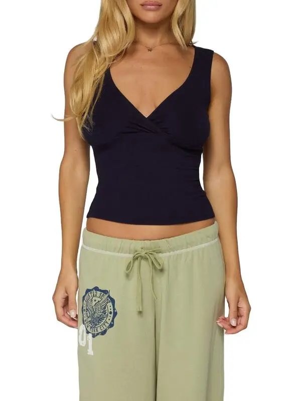 EDIKTED Lalisa V-neck Tank - Navy