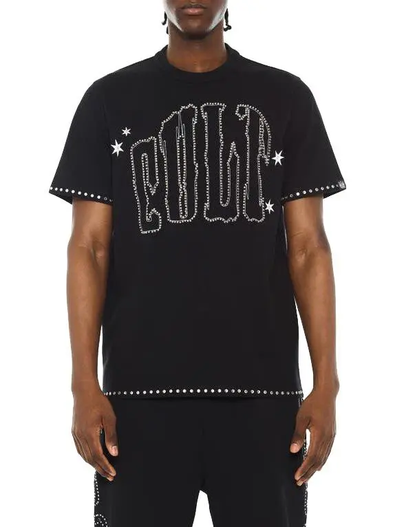 CULT OF INDIVIDUALITY El Alfa Studded Graphic T-shirt - Black