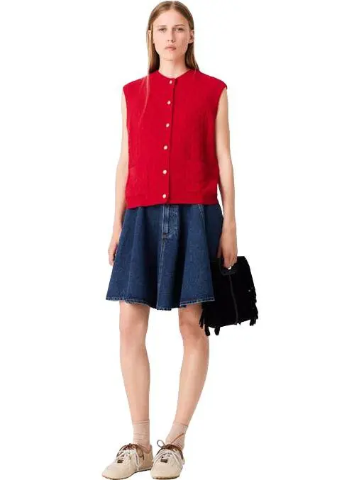 Maje Sleeveless Knit Top - Red