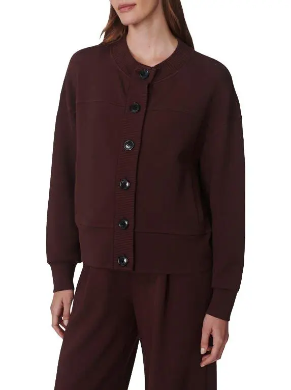 Varley Olwen Sweatshirt Cardigan - Deep Mahogany