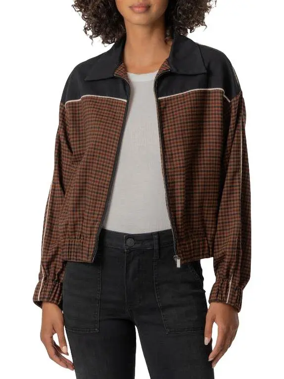 Kut From The Kloth Luca Zip Track Jacket - Black/brown