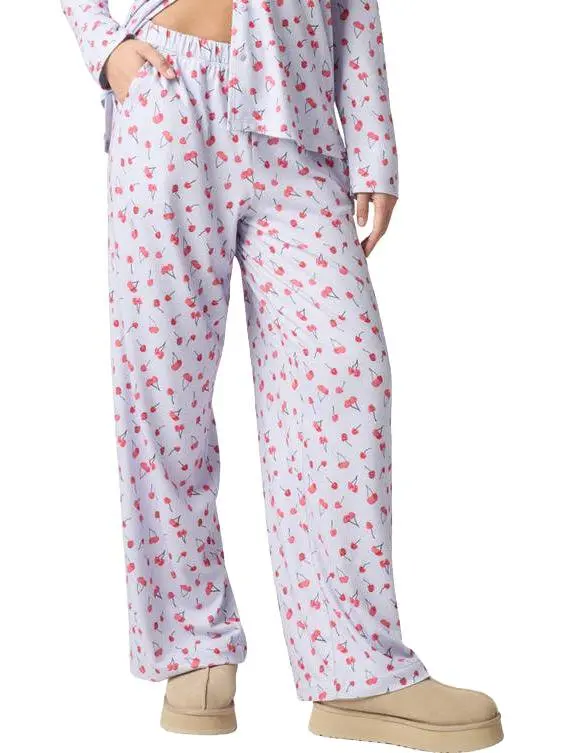 FLORENCE BY MILLS Pillowsoft Sleep Pants - Cherry Blue